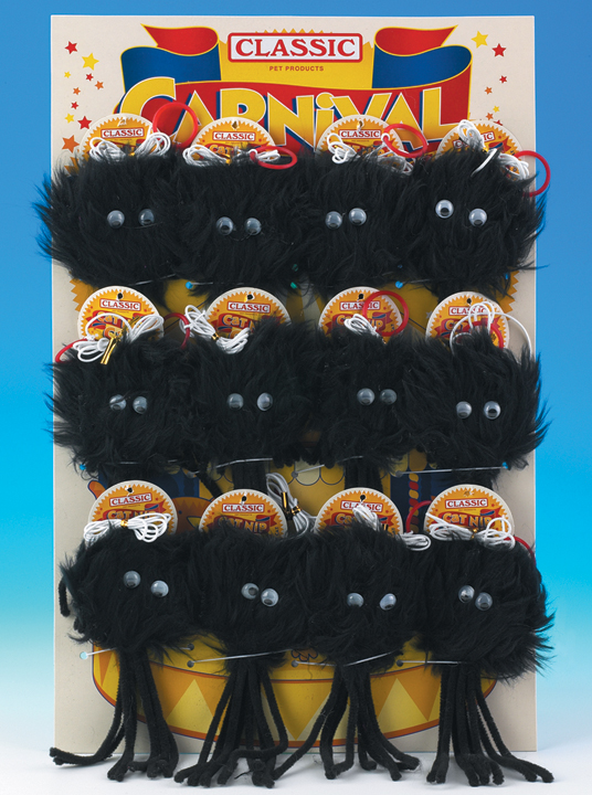 Classic Black Furry Spider Cat Toy 180mm - Nu-Pets Pet Centre